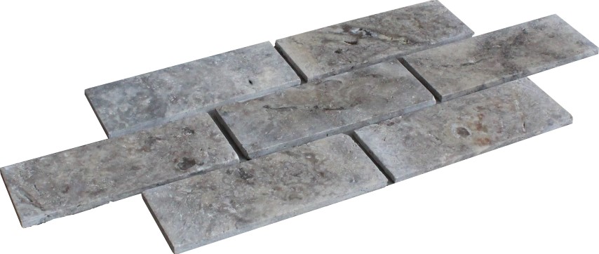 1x7.5x20 Silver Bricks Mutfak Tezgah Arası Duvar Kaplama Mozaik Doğal Taş | Mermer Dekoru